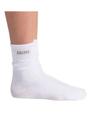 SKIMS 3-Pack Logo Rib Crew Socks Snow Logo Multi