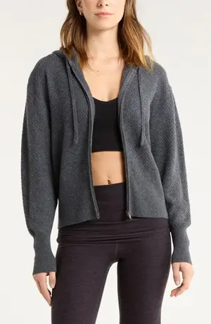 Women's Cropped Cashmere Full Zip Hoodies