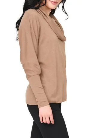 GIBSONLOOK Cowl Neck Sweater - Mocha Mousse