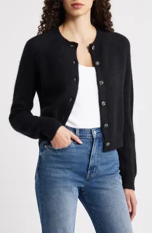 DÔEN Petra Alpaca & Merino Wool Blend Cardigan - Black