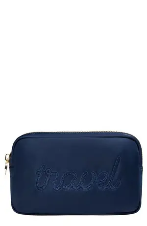Stoney Clover Lane Embroidered Nylon Pouch - Sapphire