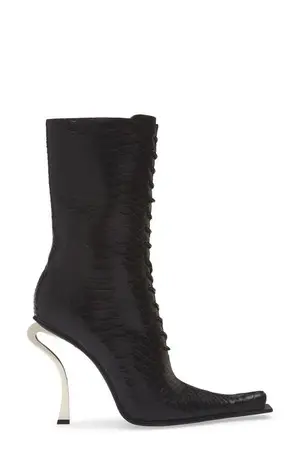 Jeffrey Campbell Rembrandt Pointy Toe Lace-up Boots - Black Snake