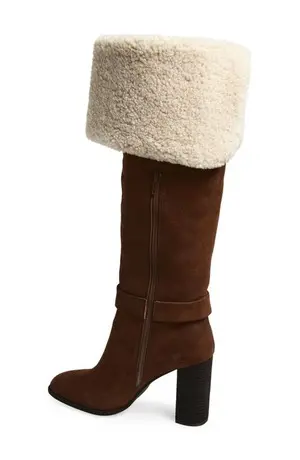 Jeffrey Campbell Nestle Knee High Boots - Brown Crinkle Beige