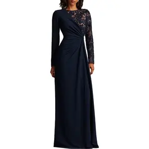 Tadashi Shoji Lace And Sequin Long Sleeve Gown