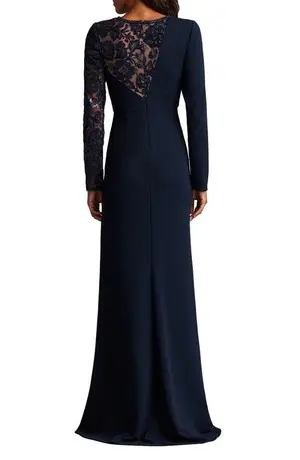 Tadashi Shoji Lace And Sequin Long Sleeve Gown