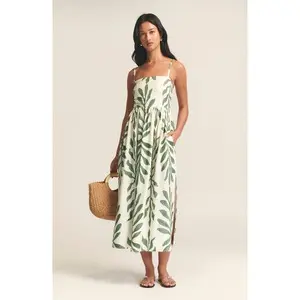 ST MRLO Lanah Midi Dress - Sage Green Leaf