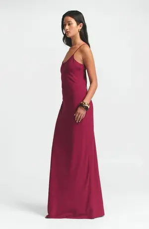 ST MRLO Gemma Slip Maxi Dress - Burgundy