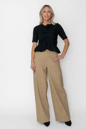 WEST OF Fabienne Knit Top With Ruffles