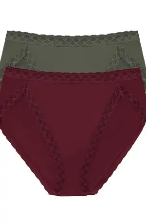 Natori Bliss Cotton French Cut Brief 2-pack Flint/royal Fig