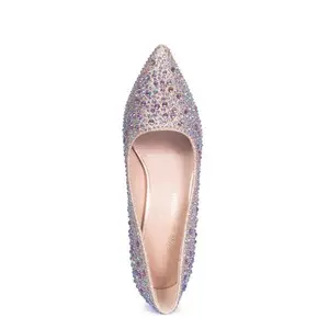 LAUREN LORRAINE Rhinestone Embellished Pointed Toe Pumps
