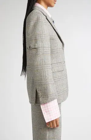 Thom Browne Pow Glen Plaid Tweed Blazer - Black/white