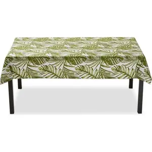 TAG Palm Garden Cotton Tablecloth Summer Machine Washable - Green