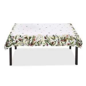 TAG Winter Sprig Cotton Tablecloth Multicolor Christmas Design