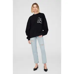 ANINE BING Miles Oversized Sweatshirt Letterman - Black