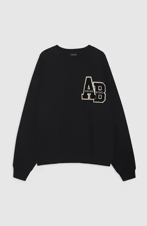 ANINE BING Miles Oversized Sweatshirt Letterman - Black