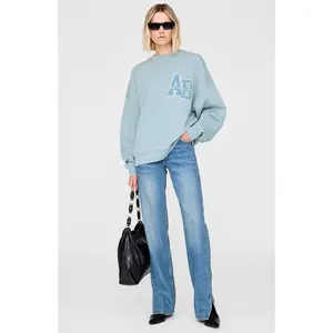 ANINE BING Miles Oversized Sweatshirt Letterman Pastel Blue
