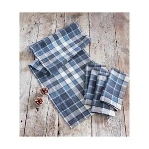 TAG Mirage Plaid Table Runner Cotton Perfect For Christmas