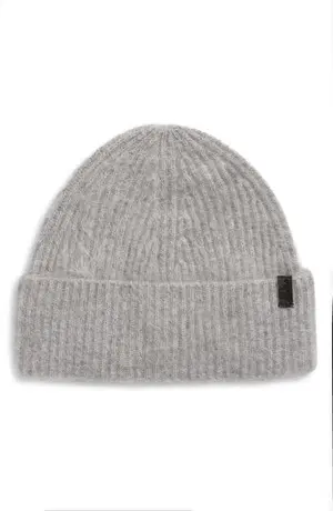 Vince Brushed Cashmere Cuffed Beanie - Grey