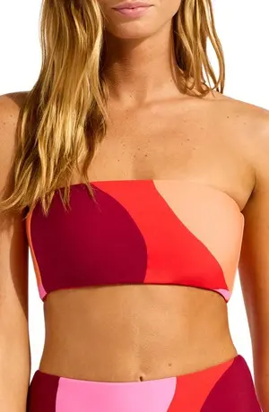 Seafolly Strapless Reversible Tube Bikini Top - Flame