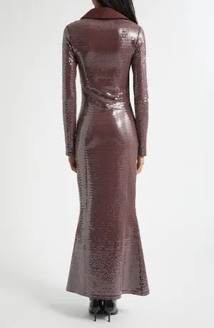 CONNER IVES Long Sleeve Sequin Jersey Dress