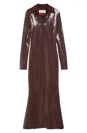 CONNER IVES Long Sleeve Sequin Jersey Dress