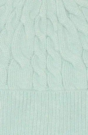 Treasure & Bond Cable Knit Scarf & Beanie Set - Teal Surf