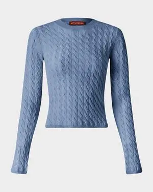 Altuzarra Milla Cashmere Cable-knit Sweater - Lt Blue