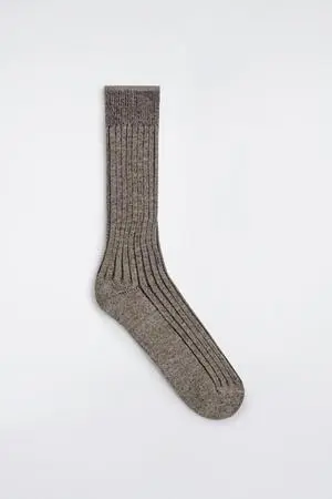 Cos Chunky Ribbed-knit Socks - Brown