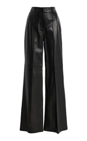 Adam Lippes Riz Leather Pants - Black