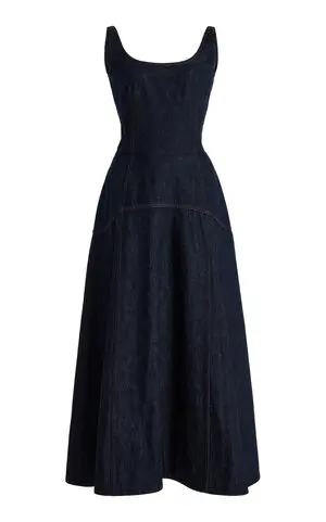 Adam Lippes Veda Denim Midi Dress