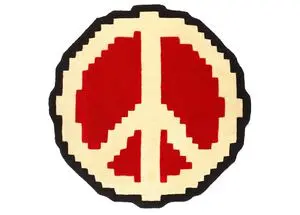 MARKET Pixel Peace Sign Rug - Multicolor