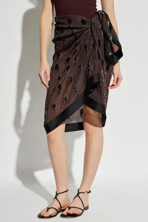 Tory Burch Wrap-tie Skirt - Brown