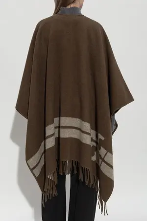 Tory Burch Poncho With Logo - Brown