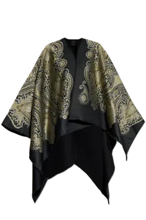Etro Cape With Lurex Thread - Black