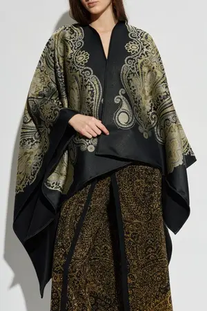 Etro Cape With Lurex Thread - Black
