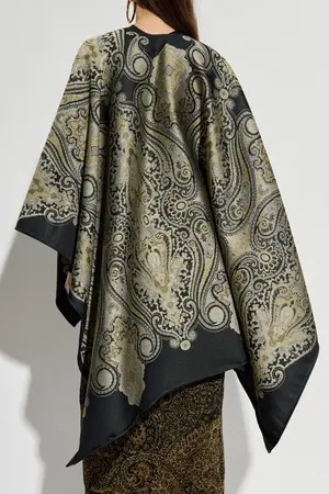 Etro Cape With Lurex Thread - Black