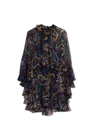 Etro Silk Mini Dress With Ruffles - Multicolour