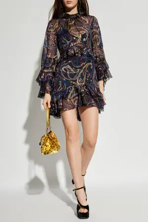Etro Silk Mini Dress With Ruffles - Multicolour