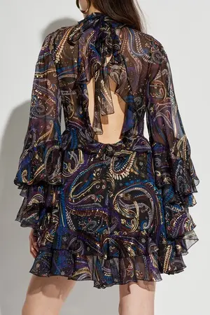 Etro Silk Mini Dress With Ruffles - Multicolour