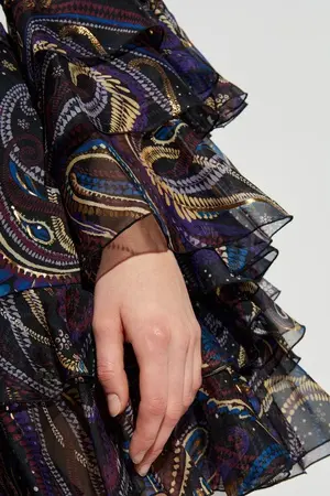 Etro Silk Mini Dress With Ruffles - Multicolour