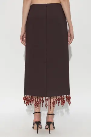 Tory Burch Decoratively Finished Hem Skirt - Brown