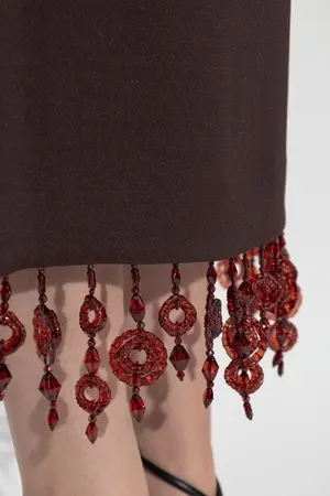 Tory Burch Decoratively Finished Hem Skirt - Brown