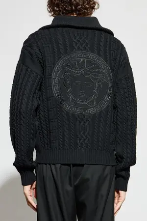 Versace Cardigan With Decorative Knit