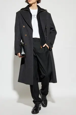 Versace Double-breasted Wool Coat
