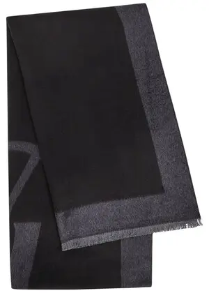 Saint Laurent Cassandra Logo Silk Scarf - Black