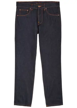 Nudie Jeans Solid Ollie Slim Straight-leg Jeans - Indigo