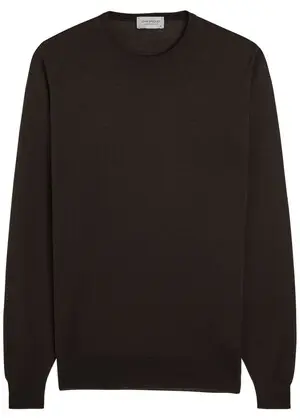 John Smedley Cherwell Merino Wool Jumper - Dark Brown