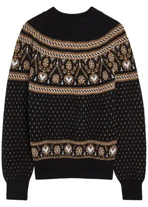 Khaite Fair Isle Cashmere Jumper - Black