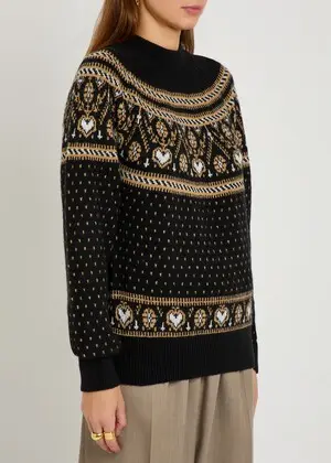 Khaite Fair Isle Cashmere Jumper - Black