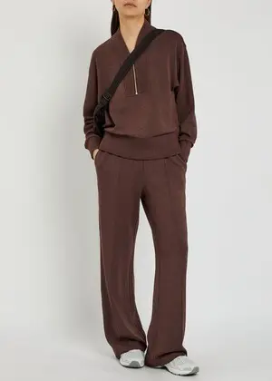 Varley Sally Stretch-jersey Half-zip Sweatshirt - Brown